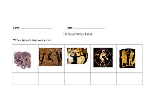 Ancient Greek Olympics Worksheet | Teaching Resources