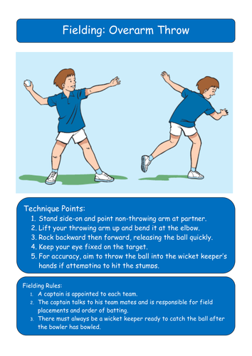 Cricket Technique cards | Teaching Resources