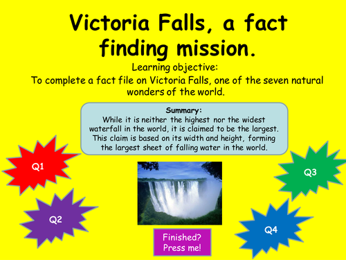 Web Enquiry: Victoria Falls | Teaching Resources