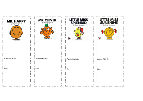 Mister Men and Little Miss - Star of the Week by flynny69 - Teaching ...