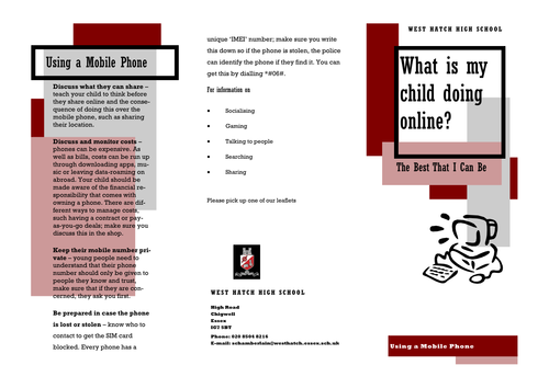 E-Safety Information Leaflets for Parents by WHHS_ICT - Teaching ...