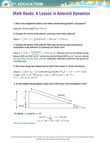 Math Rocks: A Lesson in Asteroid Dynamics | Teaching Resources