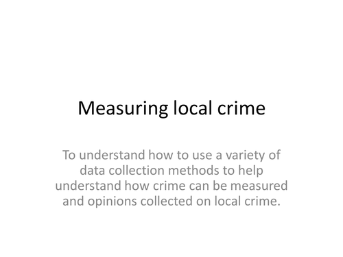 Local crime | Teaching Resources