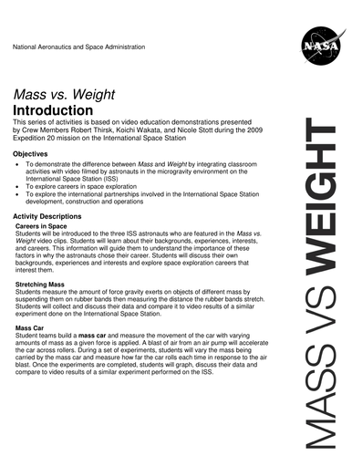 Mass vs. Weight | Teaching Resources