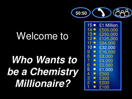 Redox Equilibria: Who wants to be a millionaire! | Teaching Resources