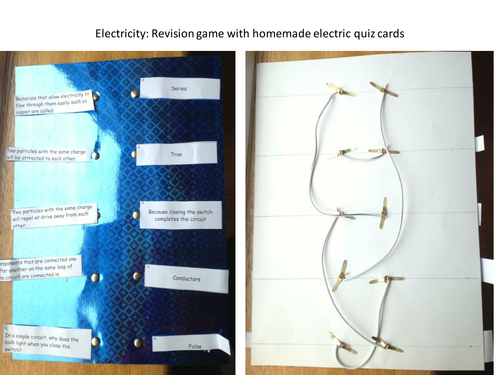Electricity quiz cards | Teaching Resources