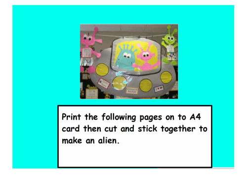 Aliens love underpants - Make a giant alien and worksheets | Teaching ...