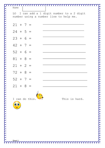 Adding 2, 3 and 4 Using a Number-Line. by - UK Teaching Resources - TES
