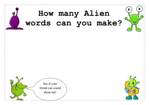 Alien themed A4 word mat by PrimaryTreasureChest - Teaching Resources - TES