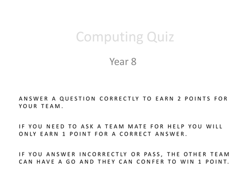 Introduction To Computing Quiz Teaching Resources 