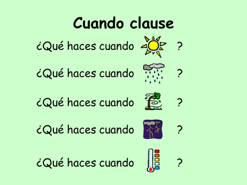 Cuando - linking activities with weather | Teaching Resources