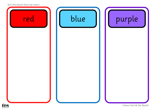 At the Beach Colour Sort TEACCH activity | Teaching Resources