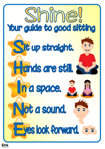 SHINE- Good Sitting Poster | Teaching Resources