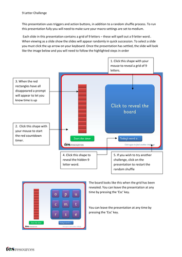 9 Letter Word Challenge | Teaching Resources