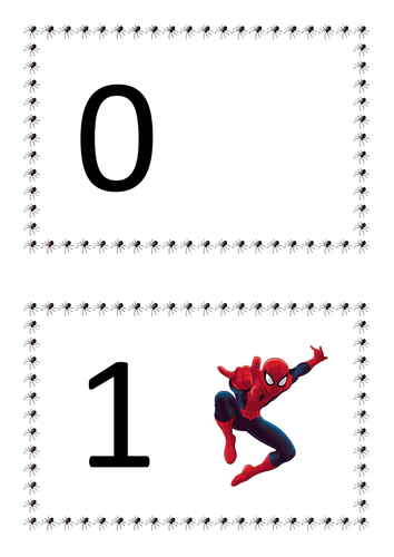 Spiderman counting cards | Teaching Resources