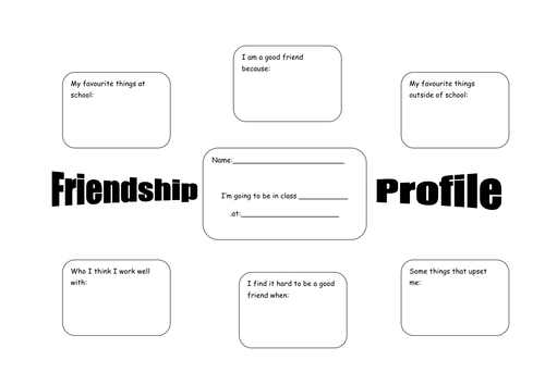 Friendship Profile: KS1 / KS2 PSHE worksheet by christomkins - Teaching ...