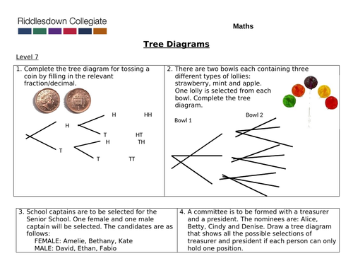 Probability Tree Diagrams | Teaching Resources Probability Tree Diagrams | Teaching Resources