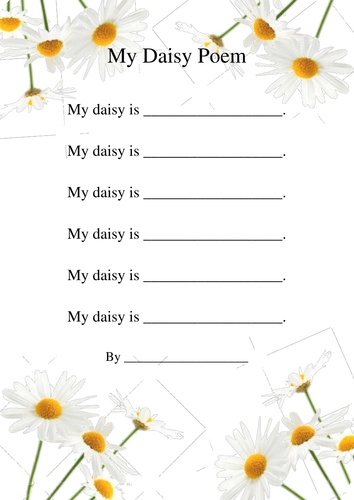 Daisy poem writing frames | Teaching Resources