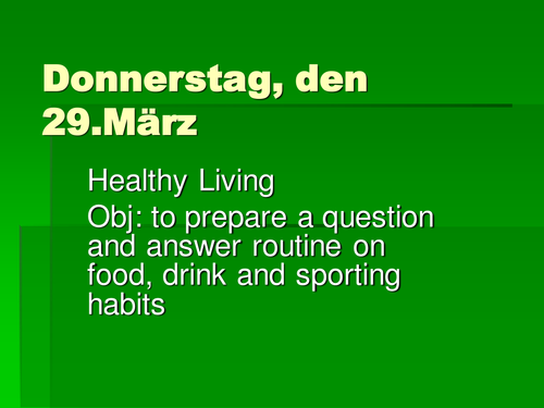healthy living: KS4 German | Teaching Resources