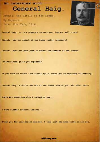 An interview with General Haig | Teaching Resources