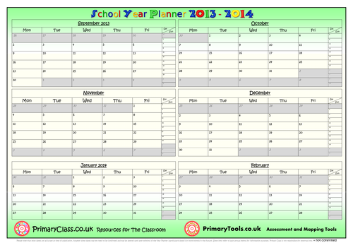 2013 - 2014 Calendar/Year Planner | Teaching Resources