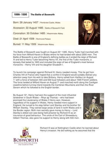 The Battle of Bosworth | Teaching Resources