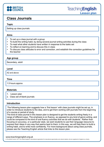 Class journals | Teaching Resources Class journals | Teaching Resources