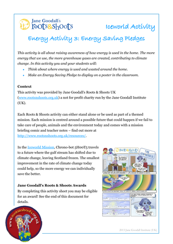 Energy Saving Pledges | Teaching Resources