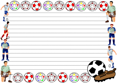 Football Themed Lined paper and Pageborders | Teaching Resources