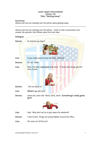 Upper Intermediate English Language: Getting Away | Teaching Resources