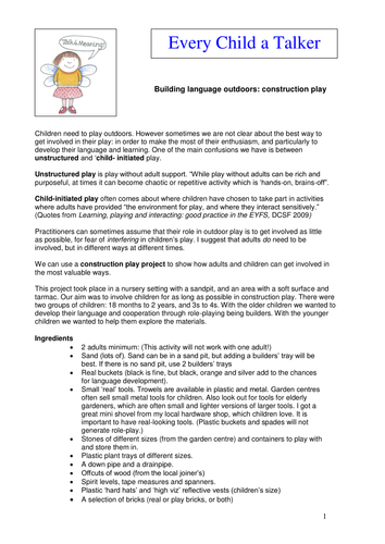 Developing language through construction play | Teaching Resources