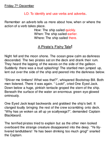Pirate Grammar worksheet | Teaching Resources