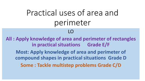 Practical focused area and perimeter of rectangles | Teaching Resources