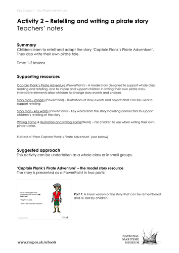 Activity 2 - Retelling a Pirate Story | Teaching Resources