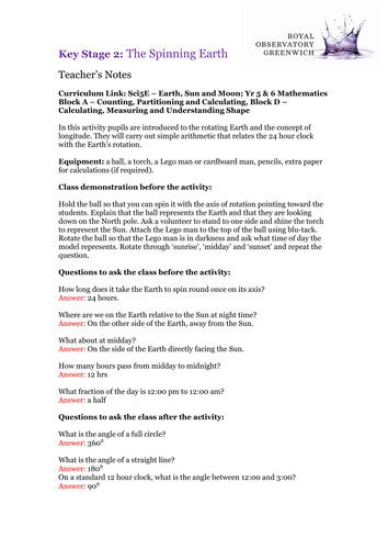 KS2 - The Spinning Earth | Teaching Resources