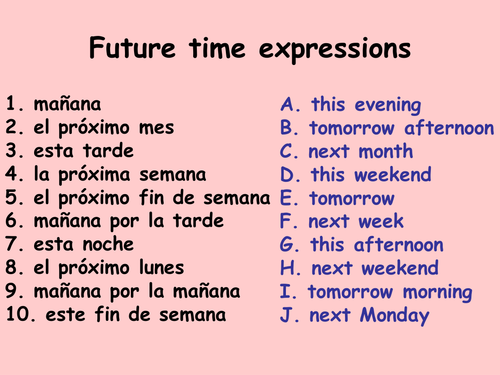 Future time expressions | Teaching Resources