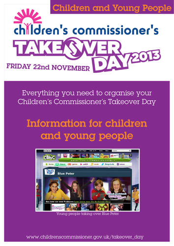 Takeover Day - Guidance Children & Young People | Teaching Resources