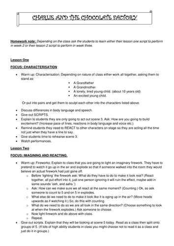 CHARLIE AND THE CHOCOLATE FACTORY SCHEME OF WORK | Teaching Resources