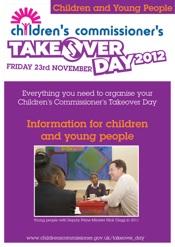 Takeover Day 2012 - Young Persons Guidance | Teaching Resources