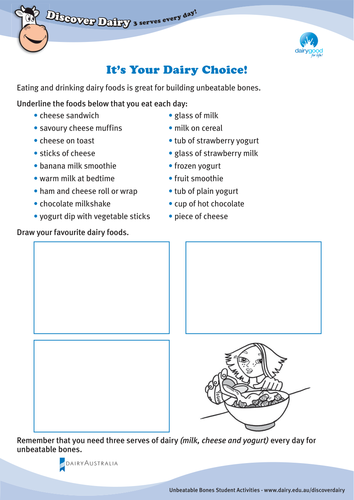 Unbeatable Bones - It’s Your Dairy Choice! | Teaching Resources