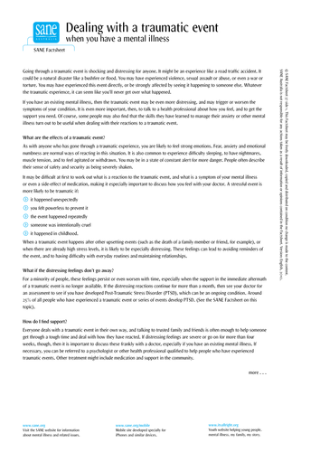 Dealing with a traumatic event & mental illness | Teaching Resources