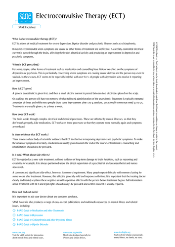 Electroconvulsive Therapy (ECT) | Teaching Resources