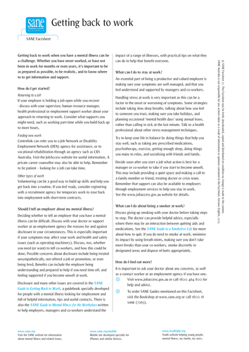 Getting Back to Work | Teaching Resources