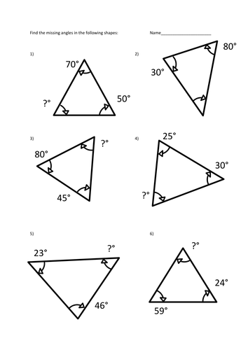 Triangle Angle Sums | Teaching Resources