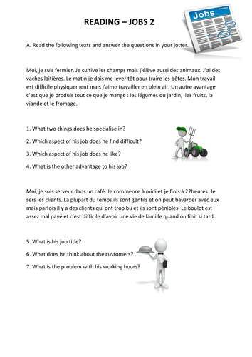 Reading comprehension activities for jobs | Teaching Resources Reading comprehension activities for jobs | Teaching Resources