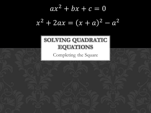 Solving Quadratic Equations - Sequence of Lessons | Teaching Resources