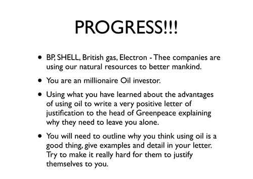 Greenpeace Letter writing Activity | Teaching Resources