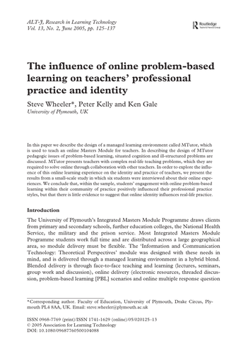 The influence of online problem-based learning | Teaching Resources