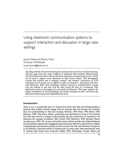 Using classroom communication systems | Teaching Resources