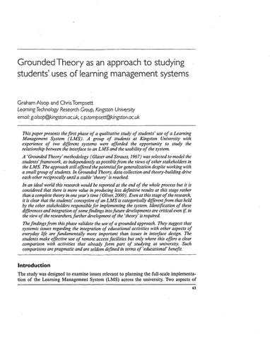 Grounded Theory - an approach to studying students | Teaching Resources